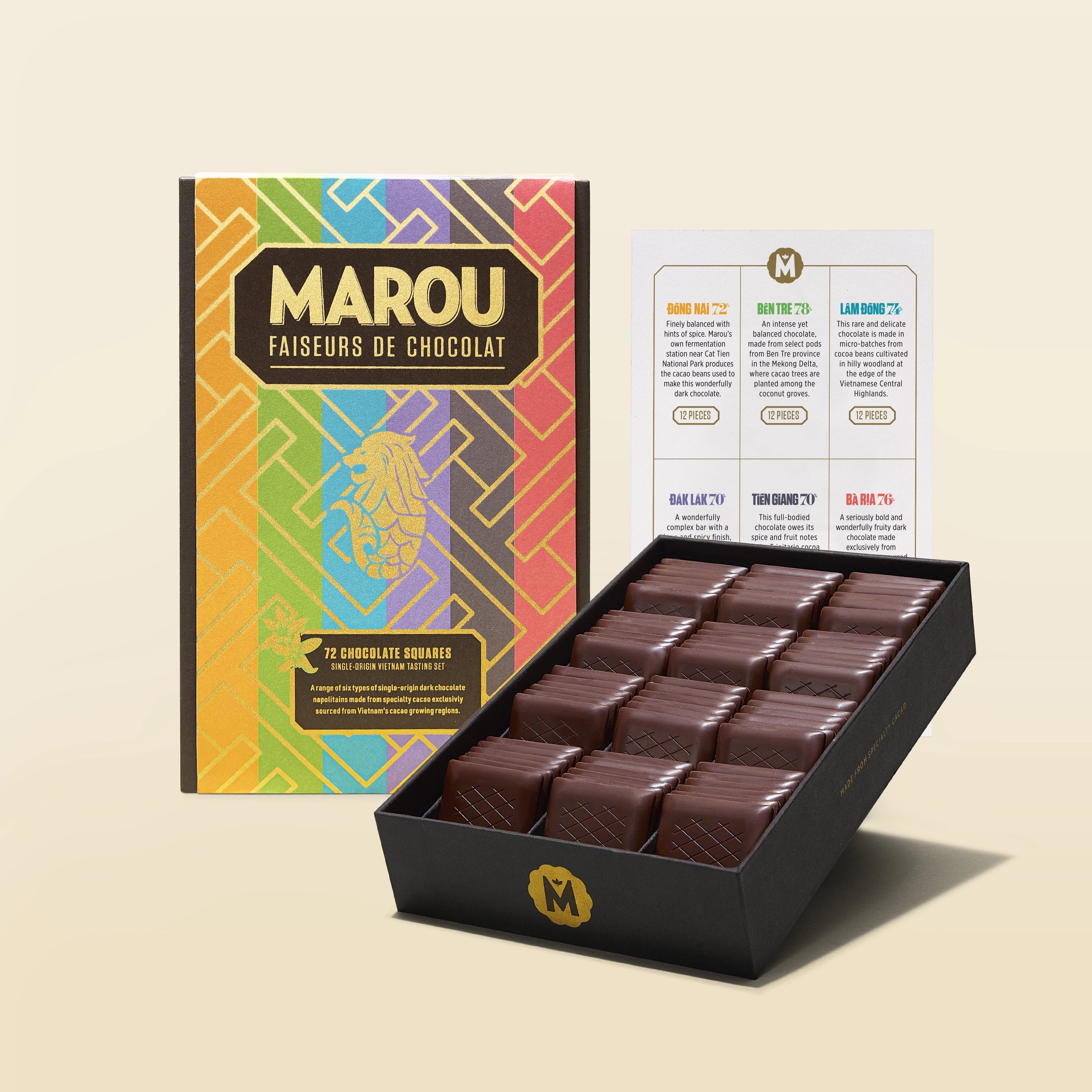 Dong Nai 72% Chocolate Napolitan Set – Spiced Dark Chocolate – Marou ...