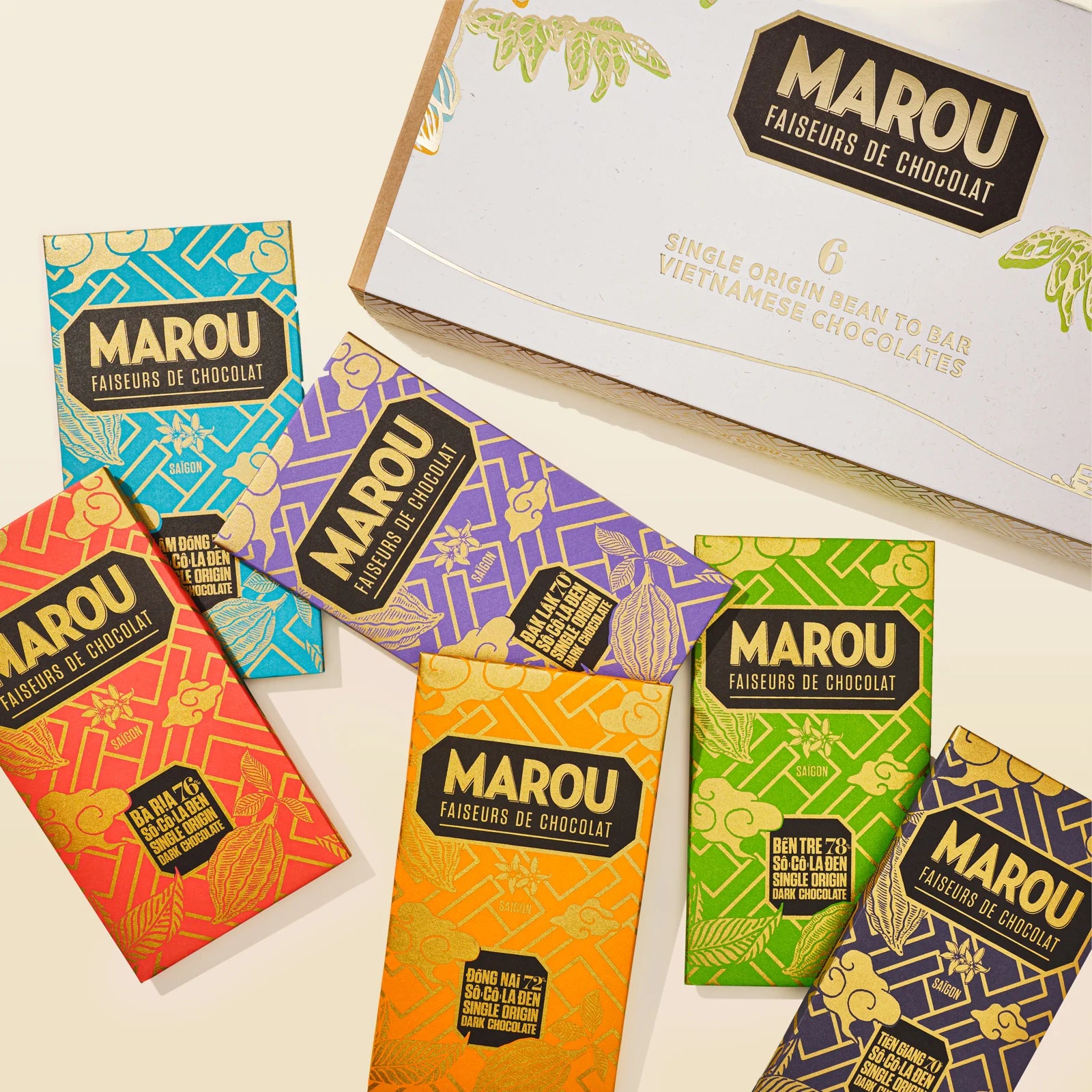 6 Single Origin Chocolate Bars Gift Box – Marou Chocolate Singapore