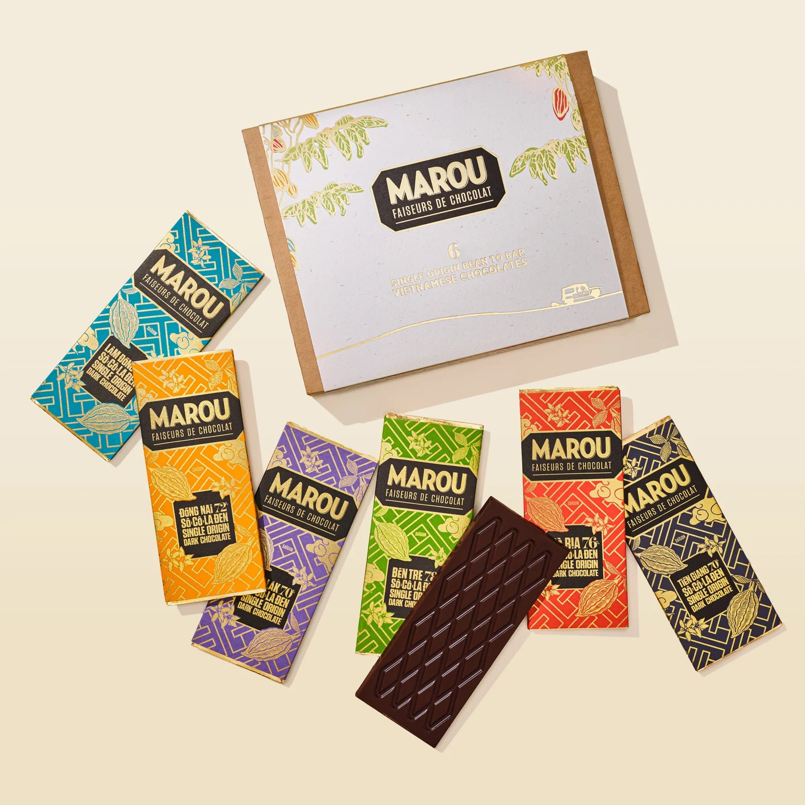 6 Single Origin Chocolate Mini Bars Gift Box – Marou Chocolate Singapore