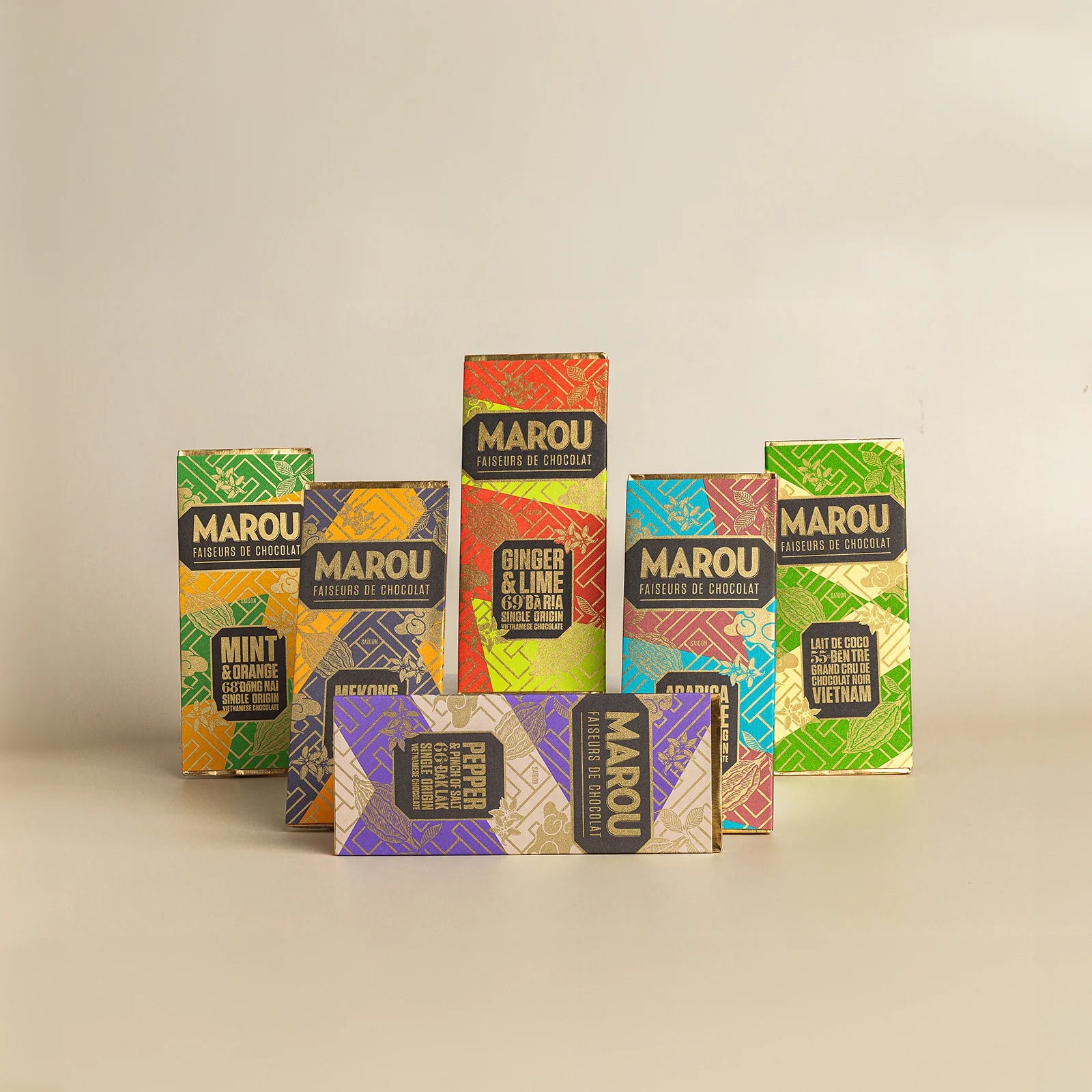 Flavors of Vietnam Chocolate mini bars Set 6x24g – Marou Chocolate ...