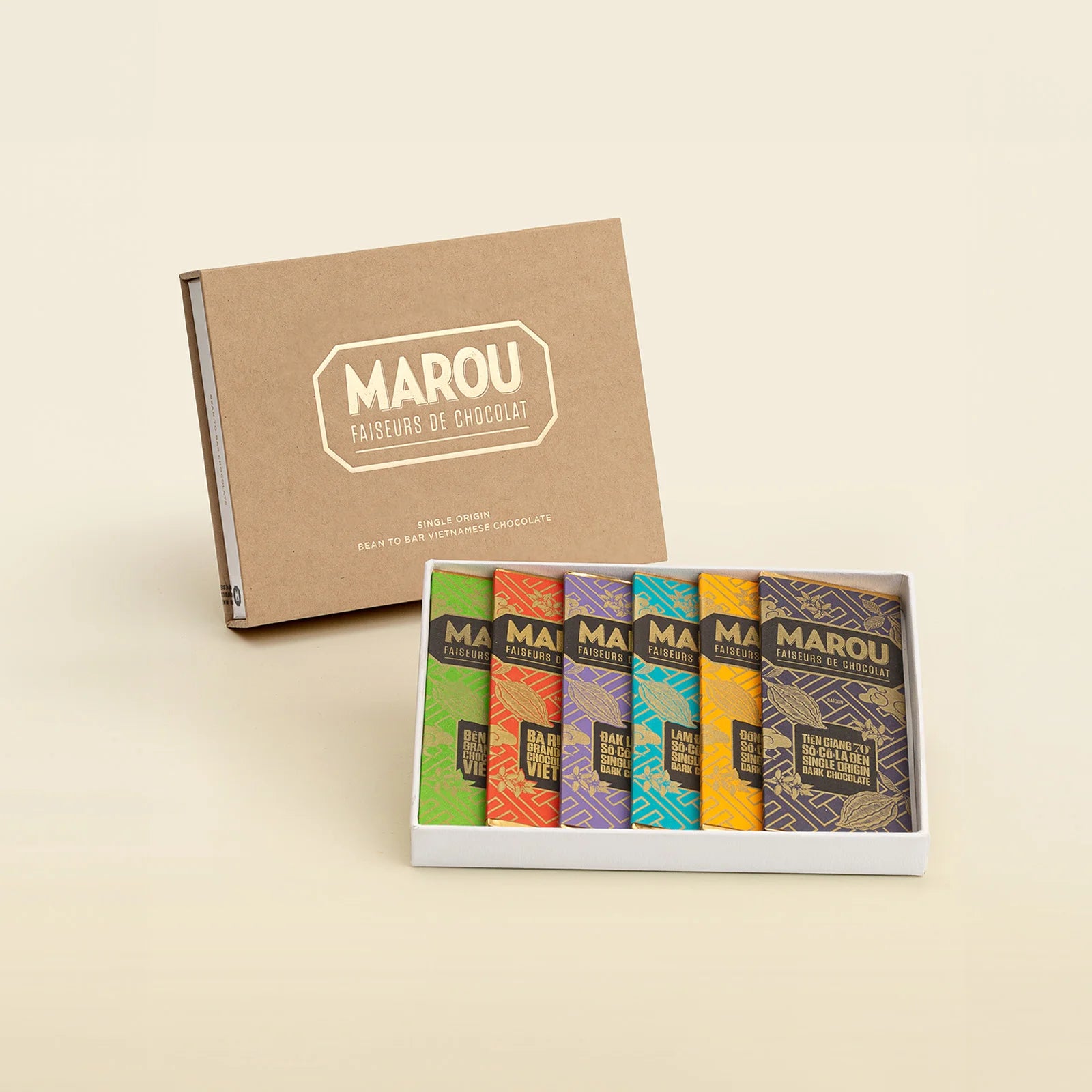 6 Single Origin Chocolate Mini Bars Gift Box – Marou Chocolate Singapore